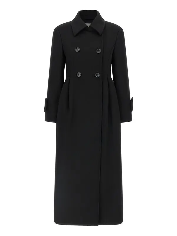 Max Mara Beati1234' Camel Wool Coat - Black