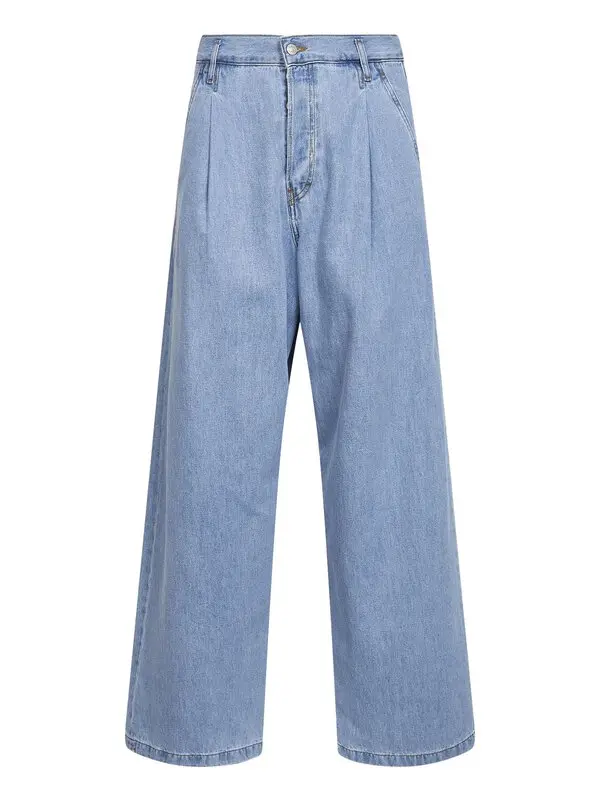 Dries Van Noten Light Blue Cotton High-rise Wide-leg Jeans - Multicolor