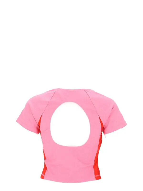 Casablanca Slim Fit Monogrammed Cropped Top - Pink