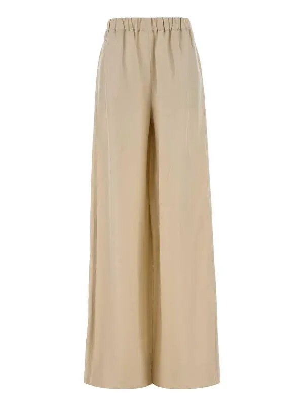 Max Mara Sand Linen Blend Wide-leg Moro Pant - Brown