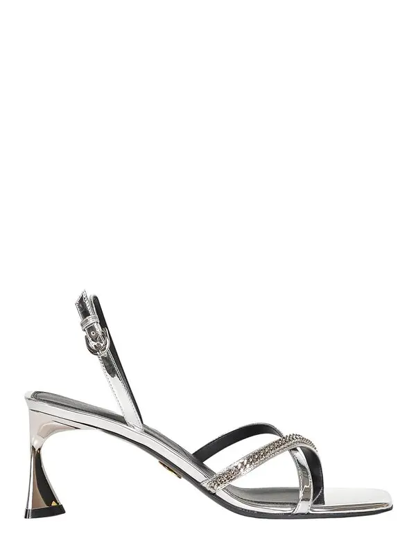 Stella McCartney Silver Metallic Heeled Sandals - Multicolor