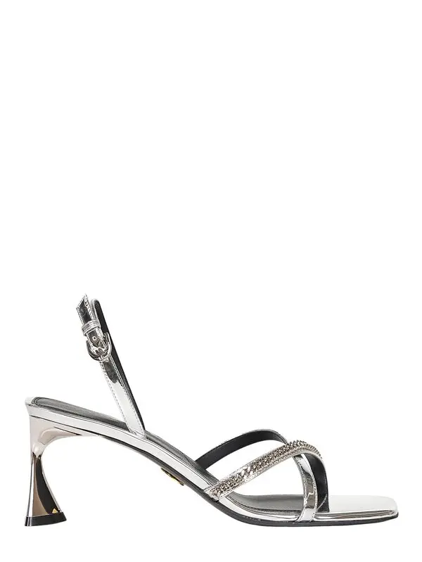 Stella McCartney Silver Metallic Heeled Sandals - Multicolor