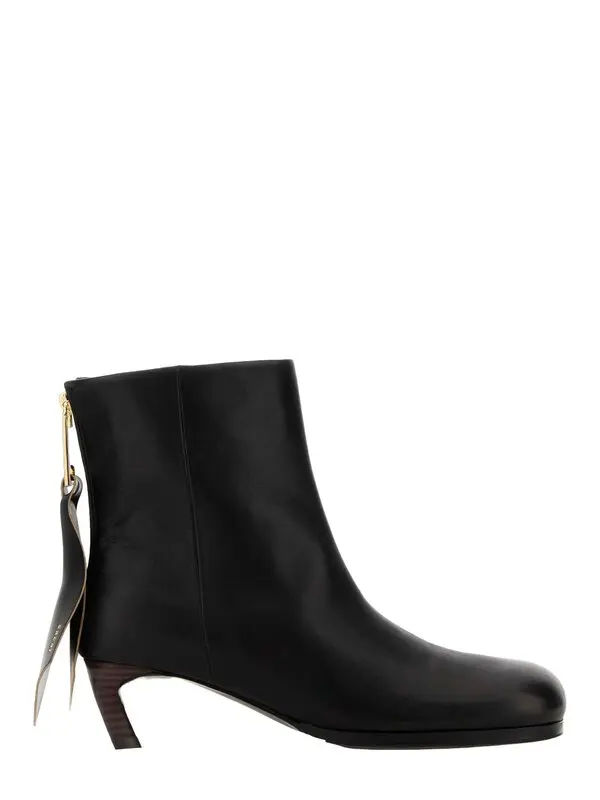 Sacai Leather Ankle Boots - Black