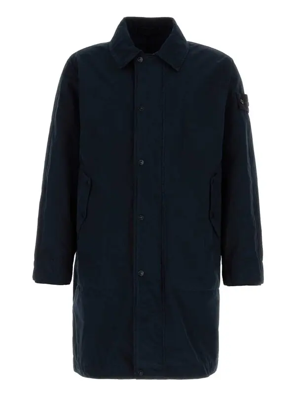 Stone Island Polyester Blend Trench Coat - Blue
