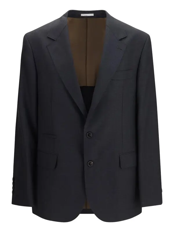 Brunello Cucinelli Wool Houndstooth Jacket - Black