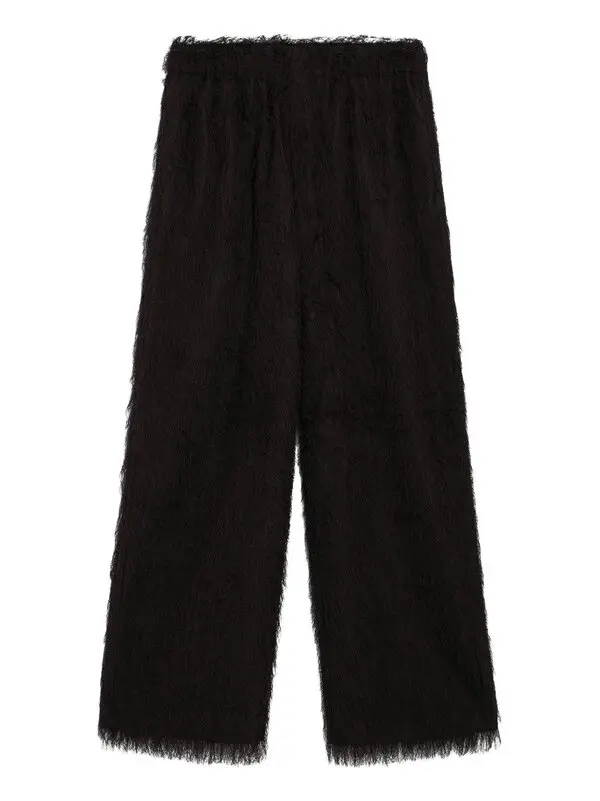 THE FRANKIE SHOP Dark Fringed Wide Leg Trousers - Brown