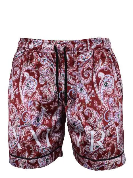 Amiri Paisley Print Relaxed Fit Drawstring Shorts - Red
