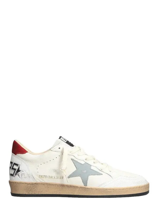 GOLDEN GOOSE Ball-star Sneakers In Hammered And Craquelé Leather - Multicolor