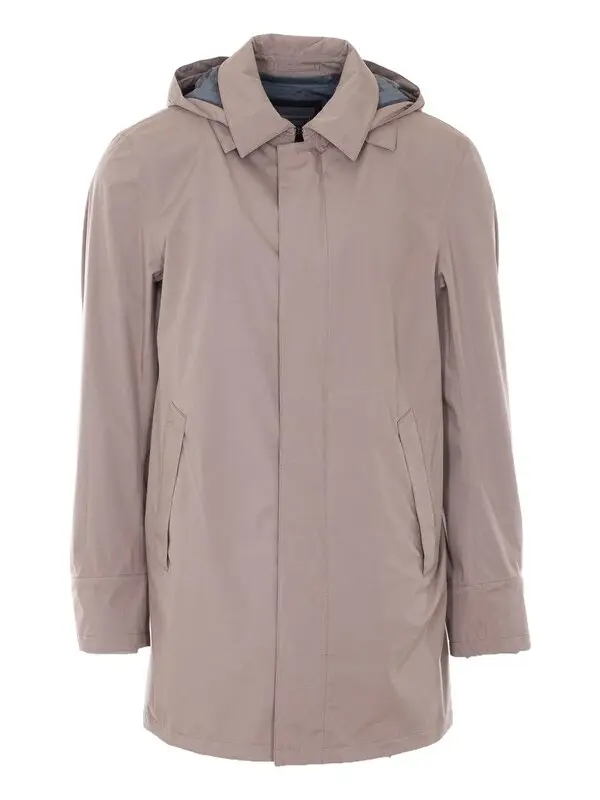 Herno 2-layer Windstopper Hooded Raincoat - Cream
