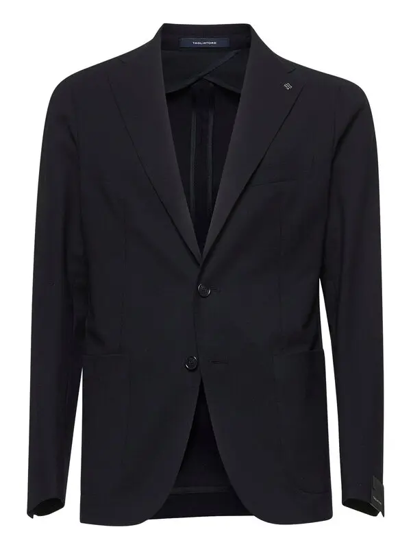 Tagliatore Blue Stretch Virgin Wool Montecarlo Blazer - Multicolor