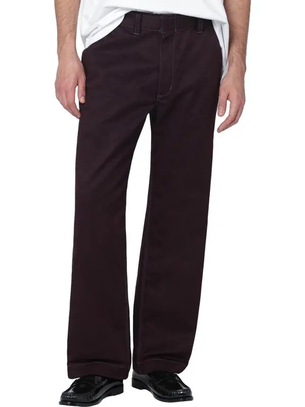 Needles Burgundy Cotton Blend Trousers - Red