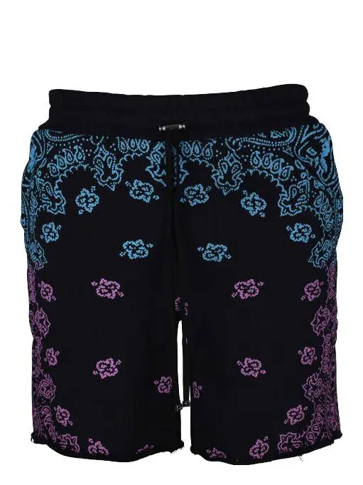 Amiri Cotton Bandana Print Shorts - Black
