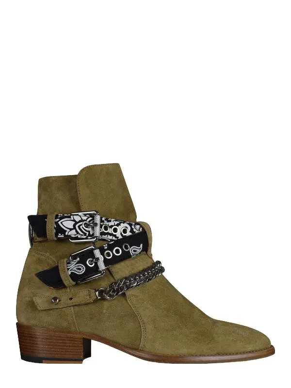Amiri Bandana Buckle Ankle Boots - Brown