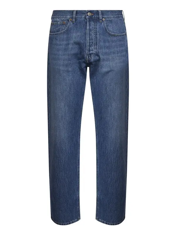 Valentino Garavani Medium Blue Cotton Denim Jeans - Multicolor