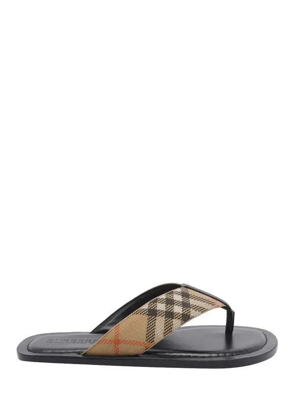 Burberry Pavilion Check Sandals - Cream