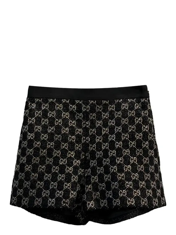 Gucci Wool Lamé Shorts With Logo Pattern - Multicolor