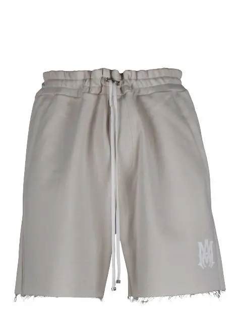 Amiri Logo Detail Cotton Shorts - Cream
