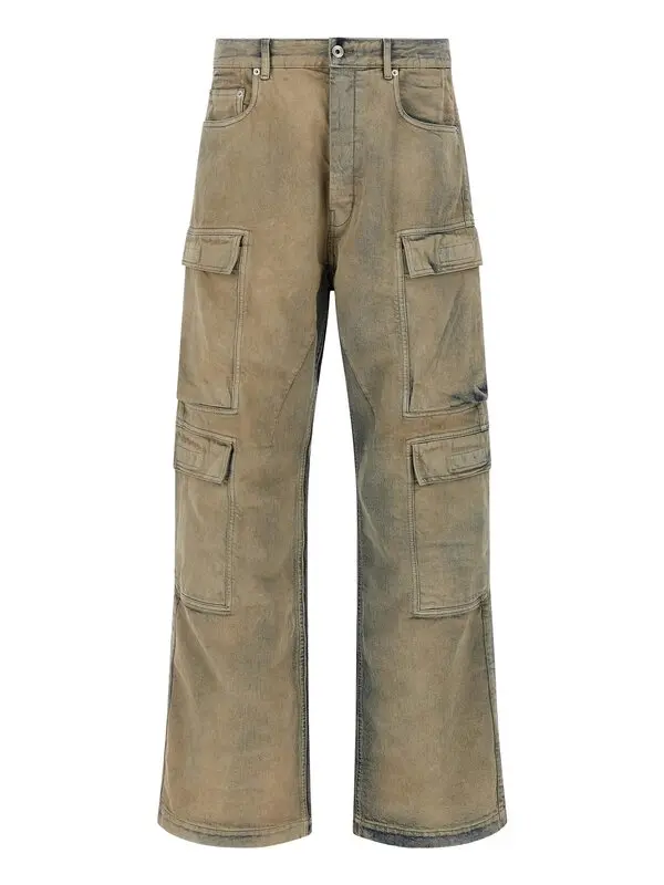 Rick Owens Double Cargo Jeans - Cream