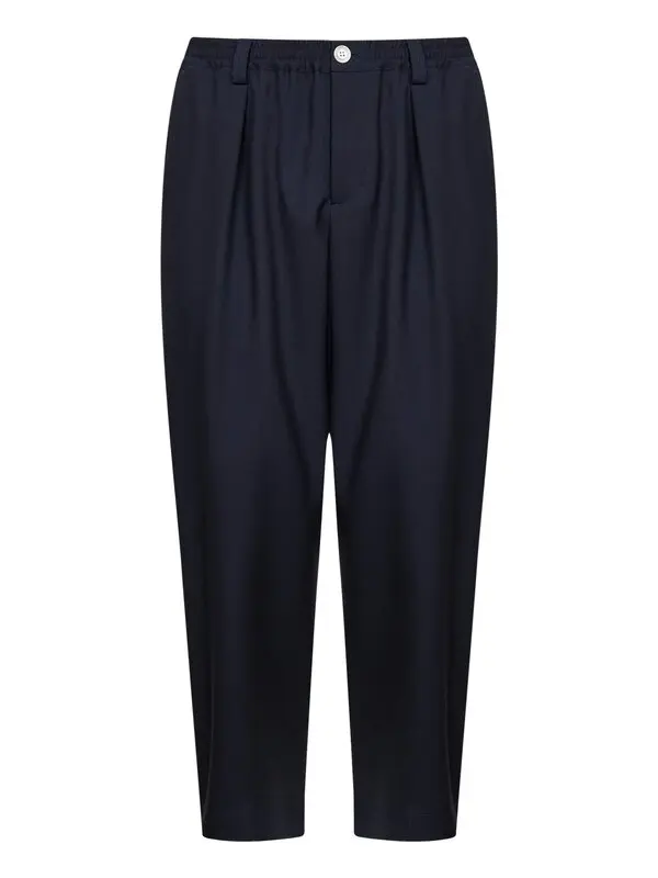 Marni Blue Tropical Wool Cropped Trousers - Multicolor
