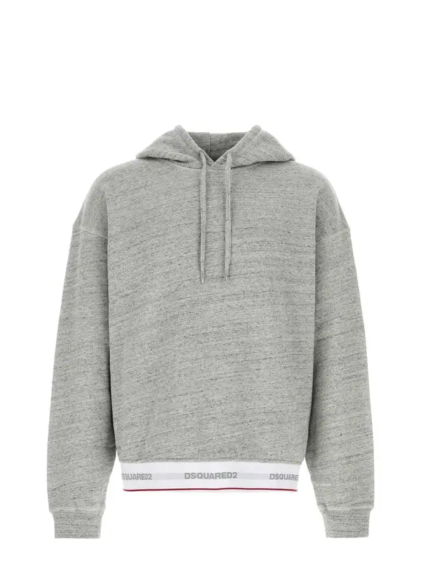 Dsquared2 Melange Grey Cotton Oversize Hoodie - Gray