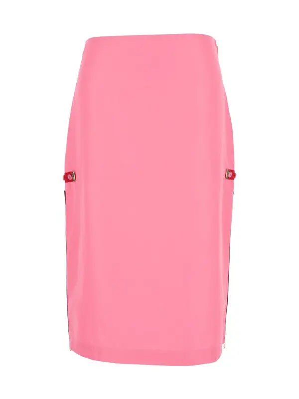 Fendi Pink Midi Pencil Skirt With Elastic Waistband - Multicolor