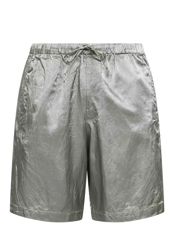 Dries Van Noten Mint Green Viscose And Cotton Shorts - Multicolor
