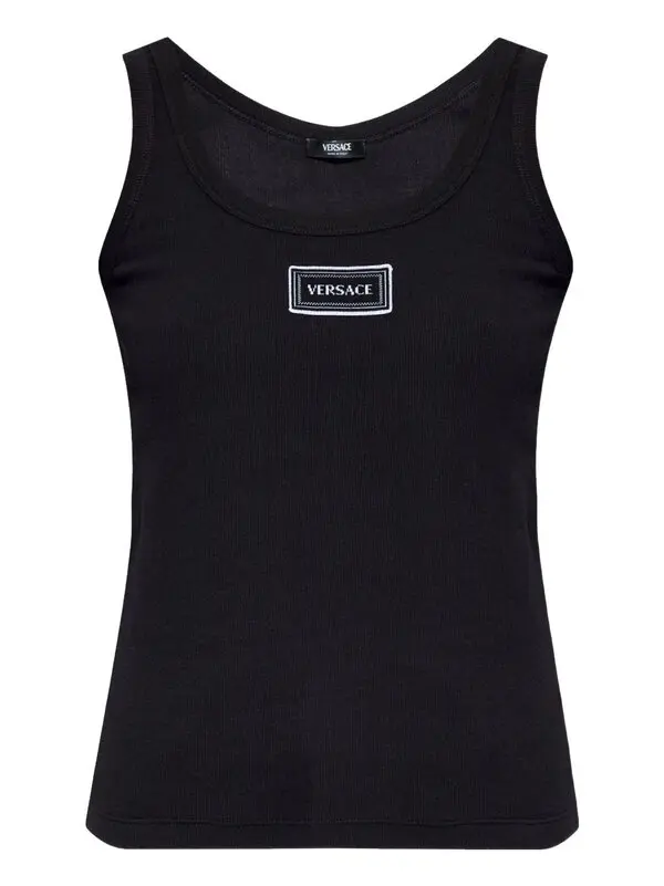 Versace Logo Cotton Tank Top - Multicolor