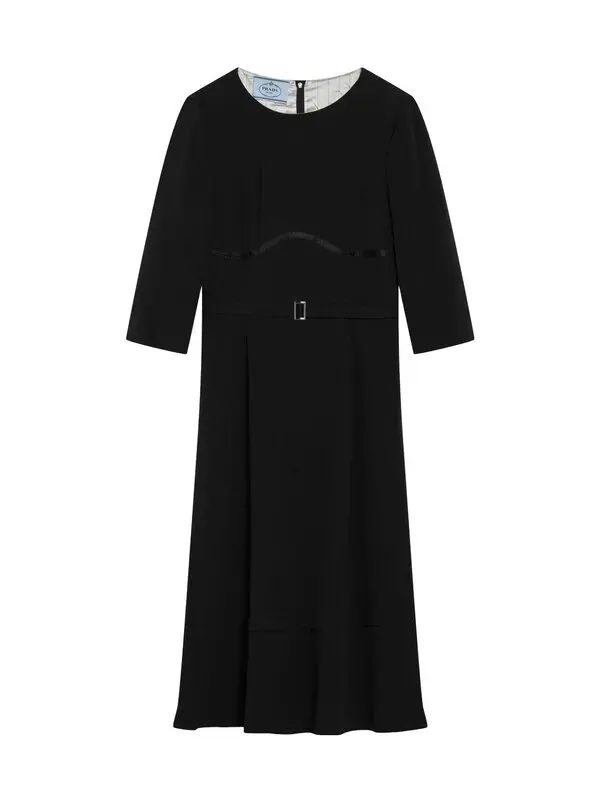 Prada Silk-blend Crew Neck Dress - Black