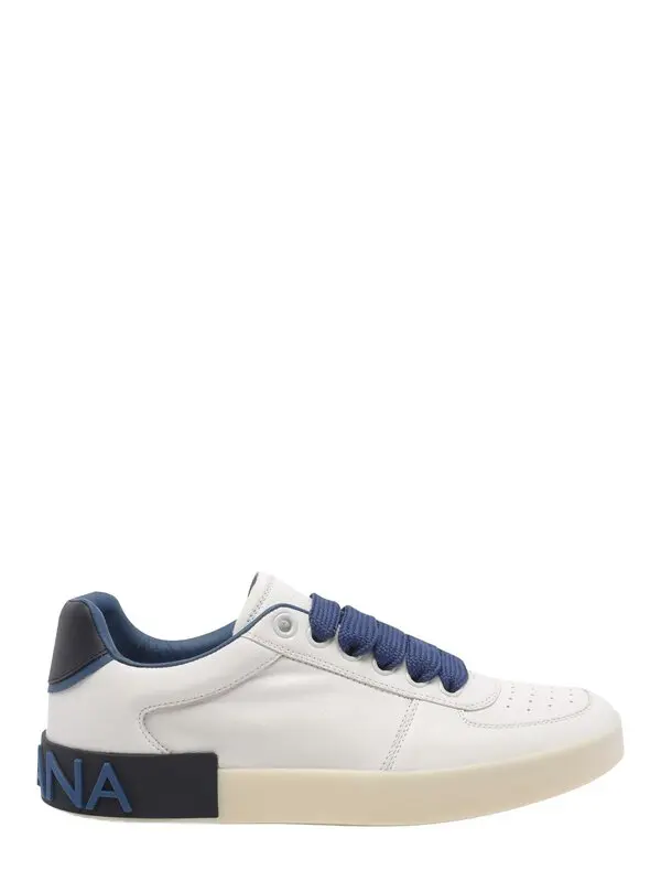 Dolce & Gabbana Portofino Leather Sneakers - White