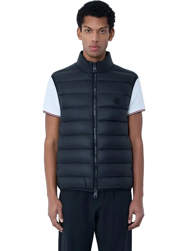 Moncler Deneb Gilet With High Collar And Horizontal Quilting - Black