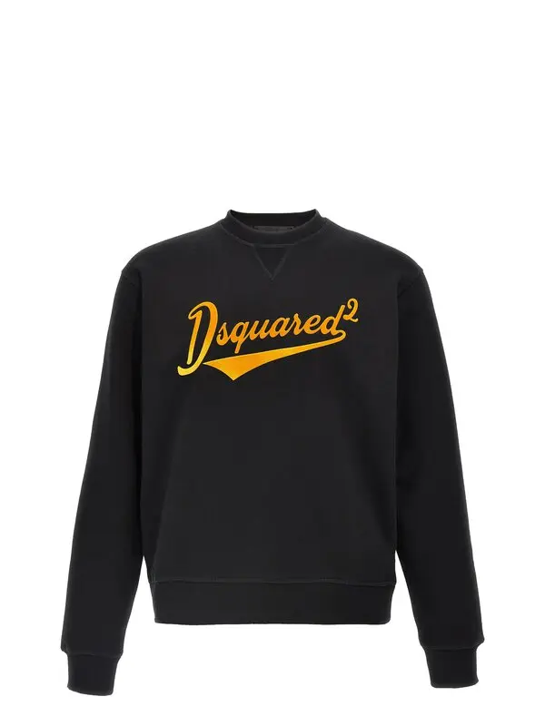 Dsquared2 Cool Fit" Cotton Sweatshirt With Velvet Logo - Black