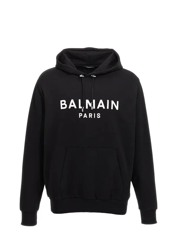 Balmain Logo Print Organic Cotton Hoodie - Multicolor