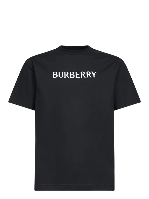 Burberry Black Cotton Logo T-shirt - Multicolor