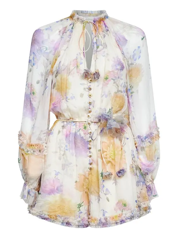 Zimmermann Dahlia Print Viscose Playsuit - Multicolor
