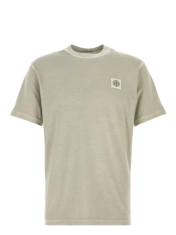 Stone Island Dove Grey Cotton T-shirt - Gray