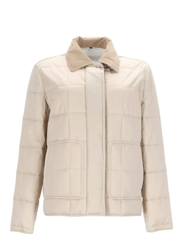 FAY Quilted Field Jacket - Cream