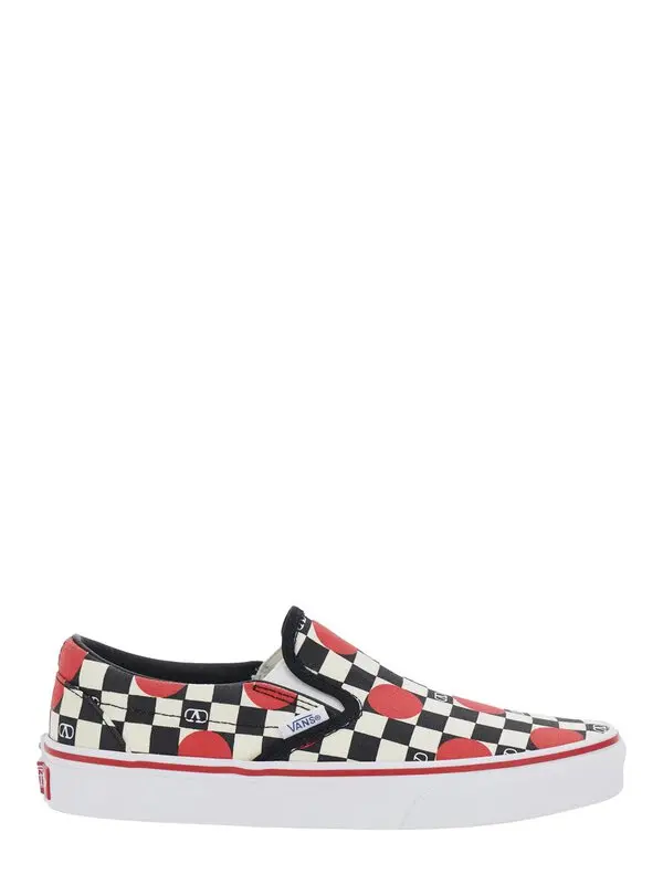 Valentino Garavani Low Top Sneakers With Check Motif And Vlogo Print - Multicolor