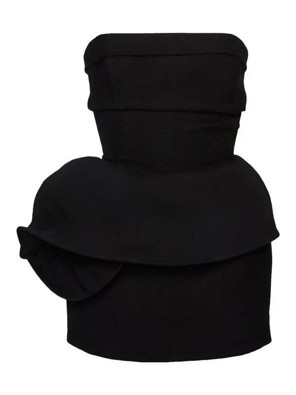 Magda Butrym Mini Dress With Drape - Black