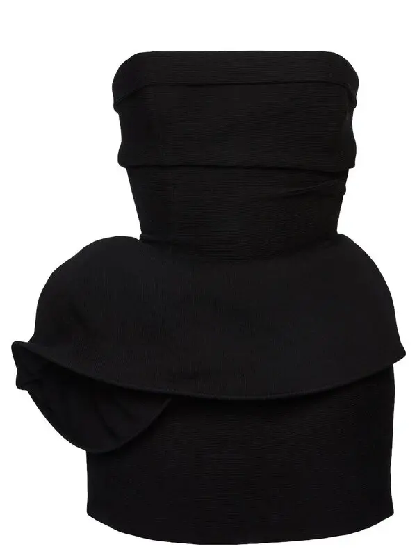 Magda Butrym Mini Dress With Drape - Black