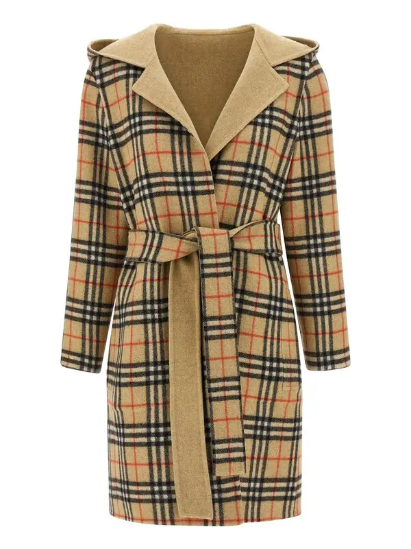 Burberry Hampshire Reversible Boiled Wool Coat - Cream