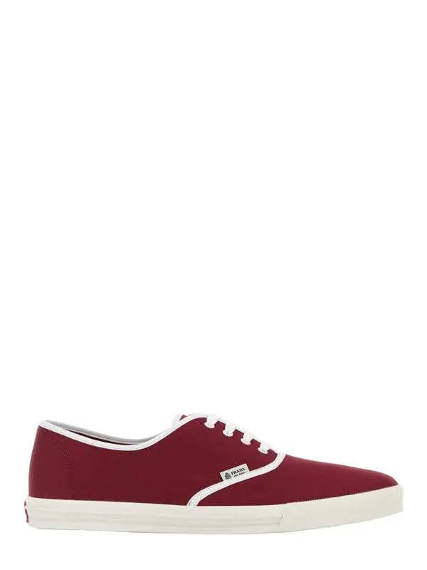 Prada Tiziano Canvas Lace-up Sneakers - Red