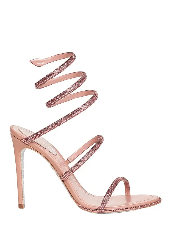 Rene Caovilla Phard Cleo 105 Jeweled Ankle Wrap Stiletto Sandals - Multicolor