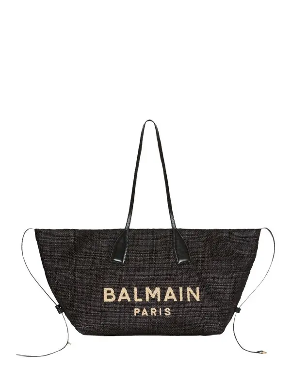 Balmain Track Raffia Tote - Multicolor