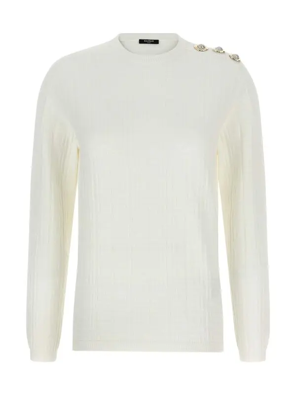 Balmain Maxi Shoulder Top - White