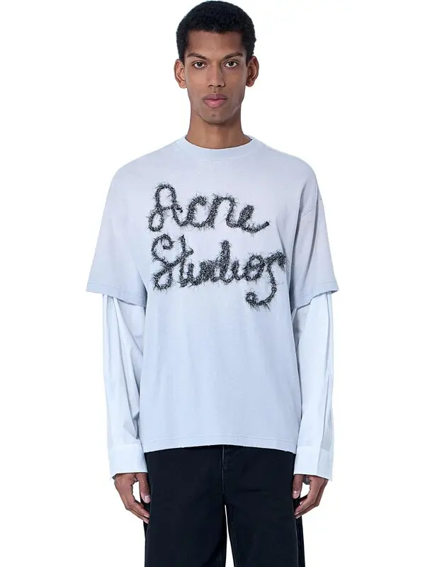 Acne Studios Layered Logo T-shirt - Gray