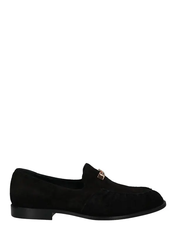 GIUSEPPE ZANOTTI Calf Leather Loafers With Gold-tone Hardware - Black