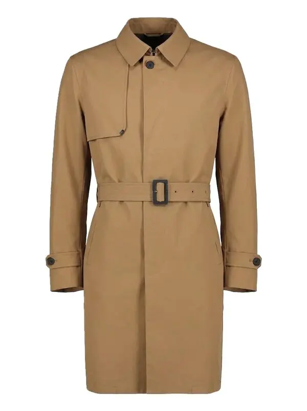 Herno Belted Single-breasted Coat - Brown