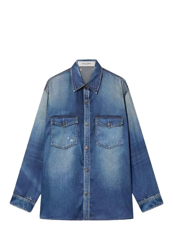 GOLDEN GOOSE Denim Shirt With Chest Pockets - Multicolor