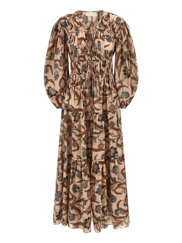 Zimmermann Ascension Tie Billow Maxi Dress - Multicolor