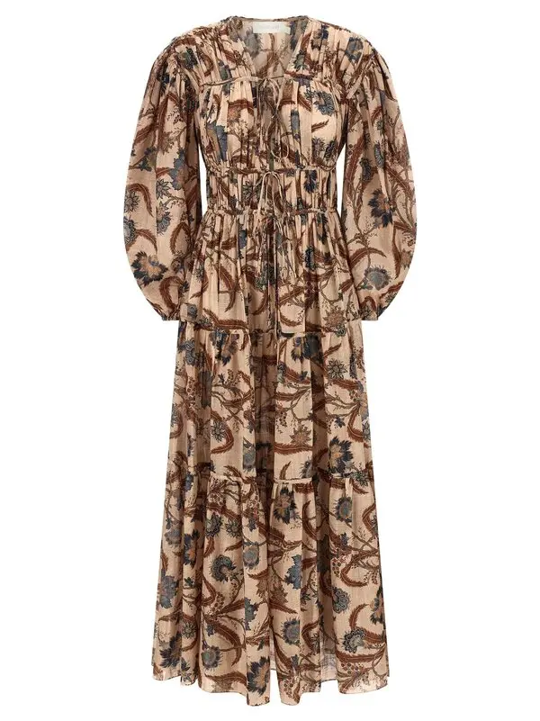 Zimmermann Ascension Tie Billow Maxi Dress - Multicolor